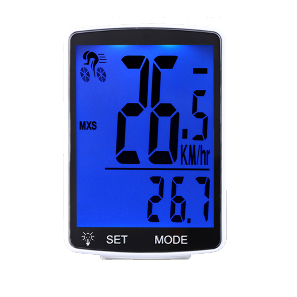 Беспроводной велокомпьютер с мультифункциональным ЖК-экраном, велокомпьютер, спидометр для горных велосипедов, одометр, водонепроницаемый IPX6, велосипедный, измеряющий температуру, секундомер, аксессуары для велосипеда, черный/белый корпус,