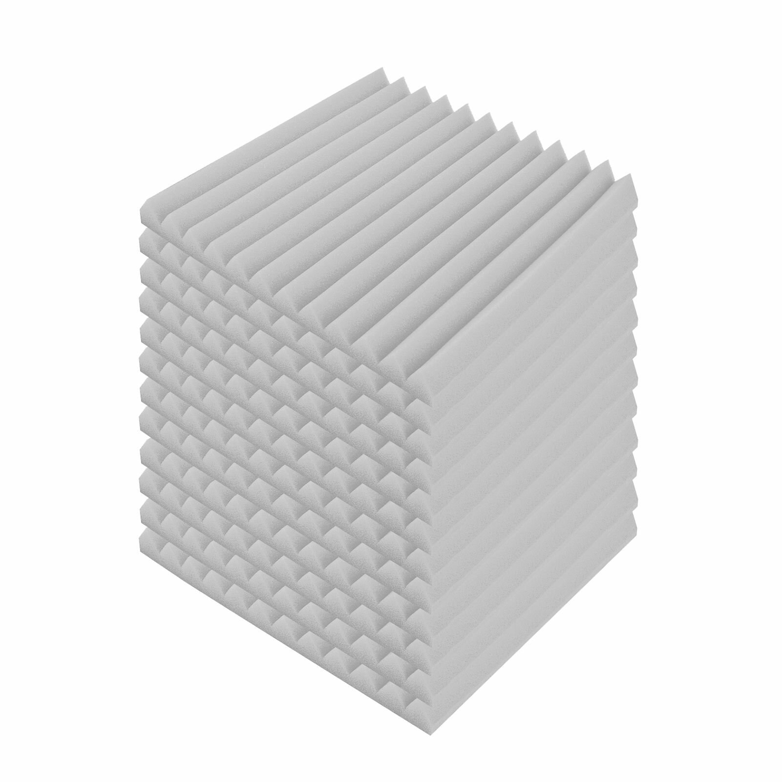 30*30*2, Звукоизоляционный хлопок, 12 шт,5см, серый и белый,