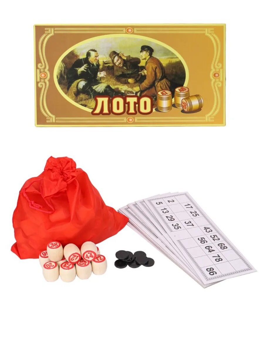 Лото деревянное (24х13х8 см) в коробке (Арт. AN02556)
