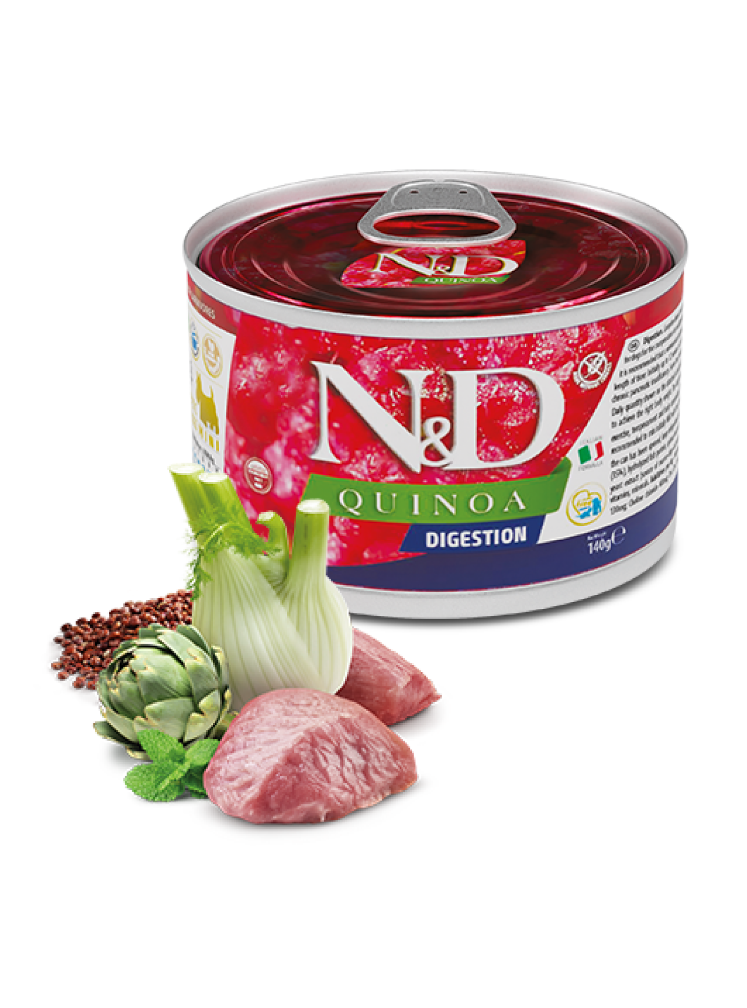 Консервы Farmina N&D Quinoa Digestion поддержка пищеварения для собак мелких пород, с ягненком, 140гр