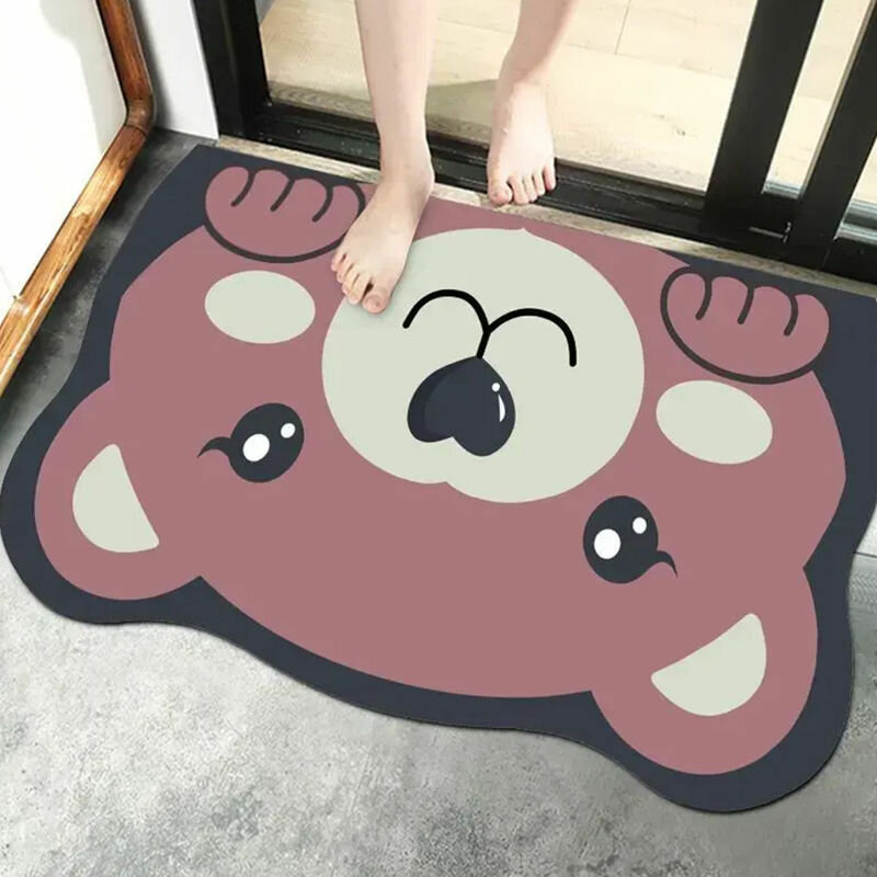 Водопоглощающий нескользящий коврик из диатомитовой земли, мультяшный коврик для ванной, коврик для туалета, неправильной формы