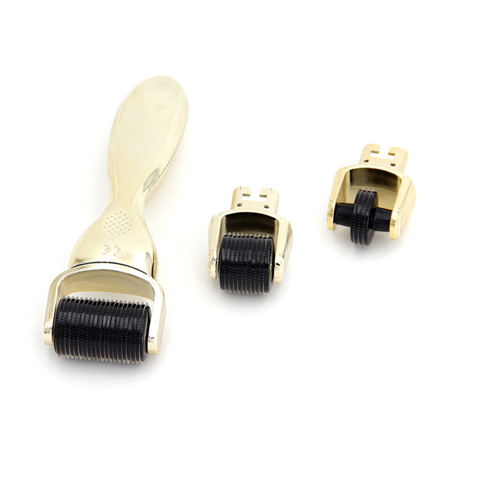 3 в 1 Микроигольчатый Роллер 0.5MM 180 Игл Для Глаз / 1MM 600 Игл Для Носа / 1.5MM 1200 Игл Для Лица и Тела Для Роста Волос Роста Бороды Борьбы С Выпадением Волос Средство Для Ухода Здоровье Кожи, Материал: Сплав+Силикон, Количество: Набор из 3 Шт, Цвет: