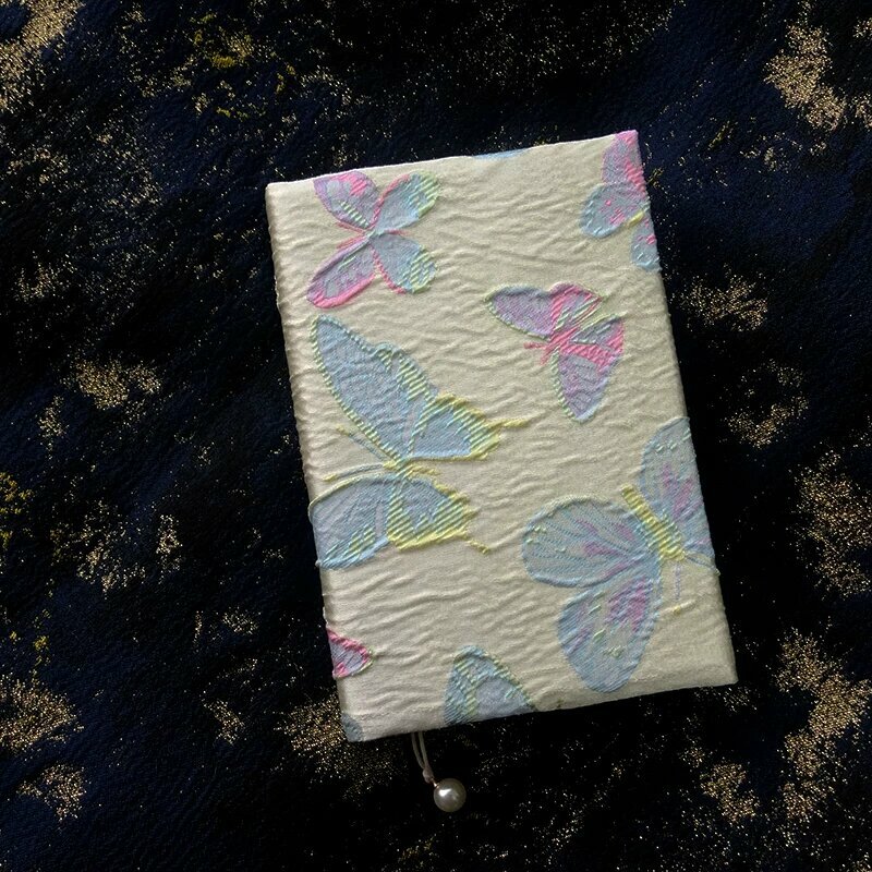 Обложка для книги, обложка для блокнота с ремешком, милая тканевая обложка для книги с бабочками, защитный чехол для