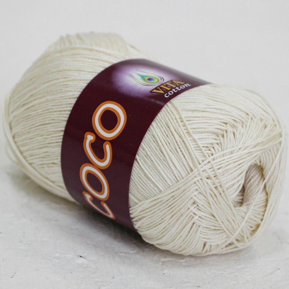 Пряжа для вязания Coco Vita Cotton 1 моток (240 м, 50 гр), цвет 3853 молочный