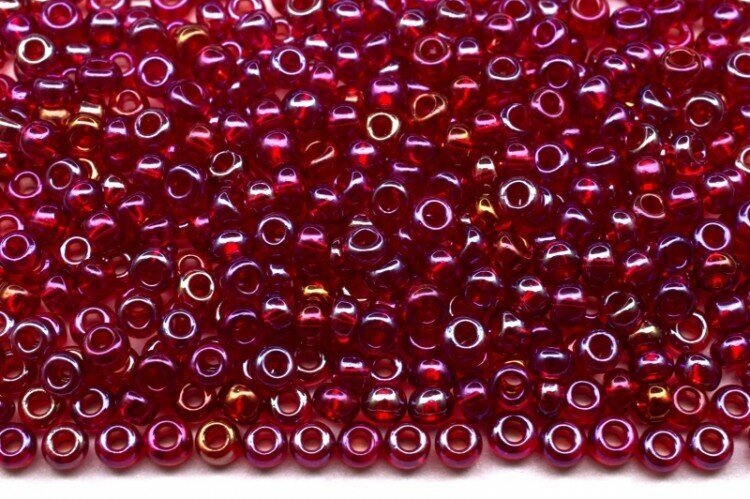 Бисер чешский PRECIOSA круглый 10/0 91090 бордовый прозрачный радужный, 5 грамм