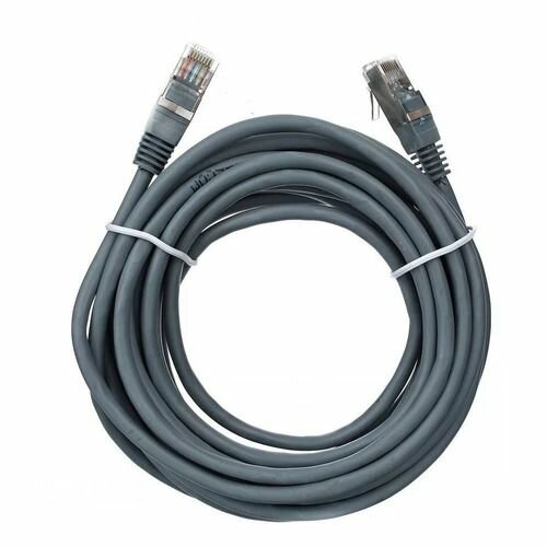 Патч-корд PREMIER NA102-FTP-C5E-5M литой (molded), FTP, кат.5E, 5м, 4 пары, алюминий омедненный, многожильный, серый