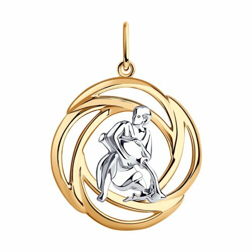 Подвеска, серебро, 925 проба, золочение