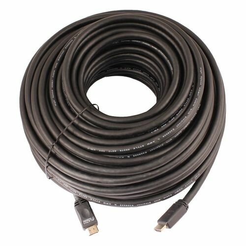 Кабель аудио-видео LAZSO WH-111, HDMI (m) - HDMI (m) , ver 1.4, 35м, GOLD, черный [wh-111(35m)]