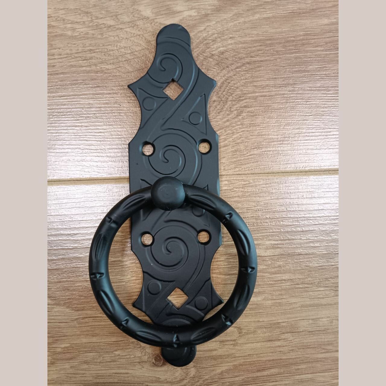 Ручка-кольцо дверная РК-80 мод.6 /кованая/ серия ярославль (черный)