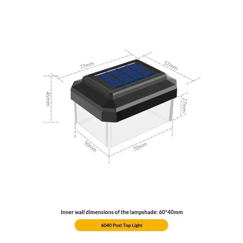 Солнечный светильник-столб LED теплый белый IP65 6X4cm