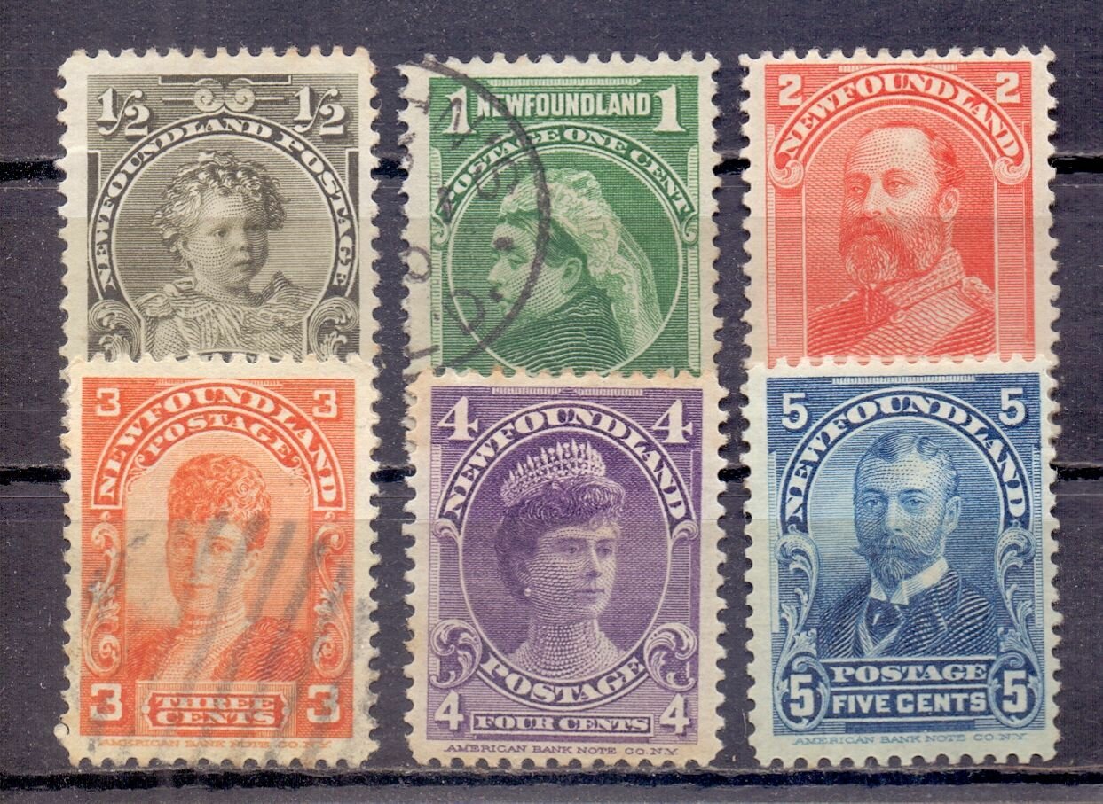 Почтовые марки Ньюфаундленд. 1897 года. Неполная серия. Чистые, гашеные. Редкость. Набор 6 марок.
