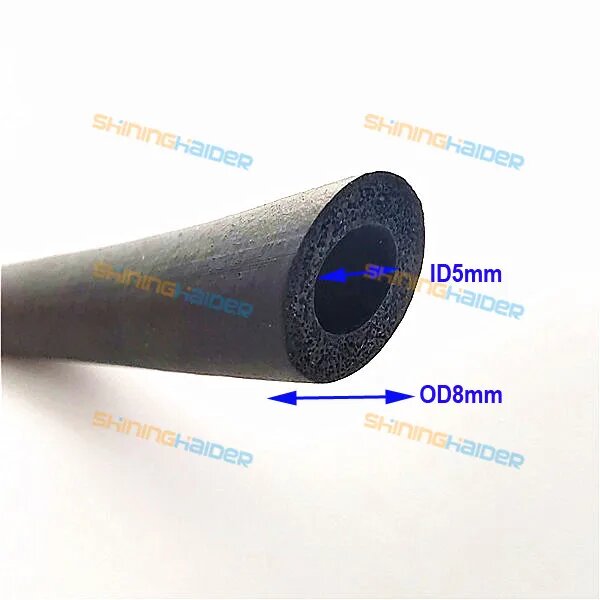 Пенообразная лента EPDM SHININGHAIDER 2 мм x 8 мм Length 4M, Black ID5mm OD8mm