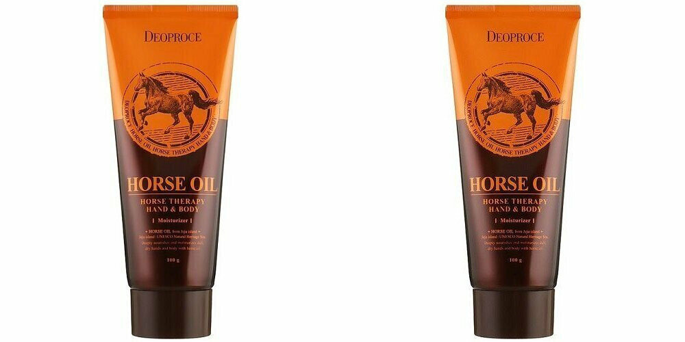 Крем для рук и тела Deoproce, Horse Oil Horse Therapy Hand, с лошадиным жиром, 100 г, 2 шт