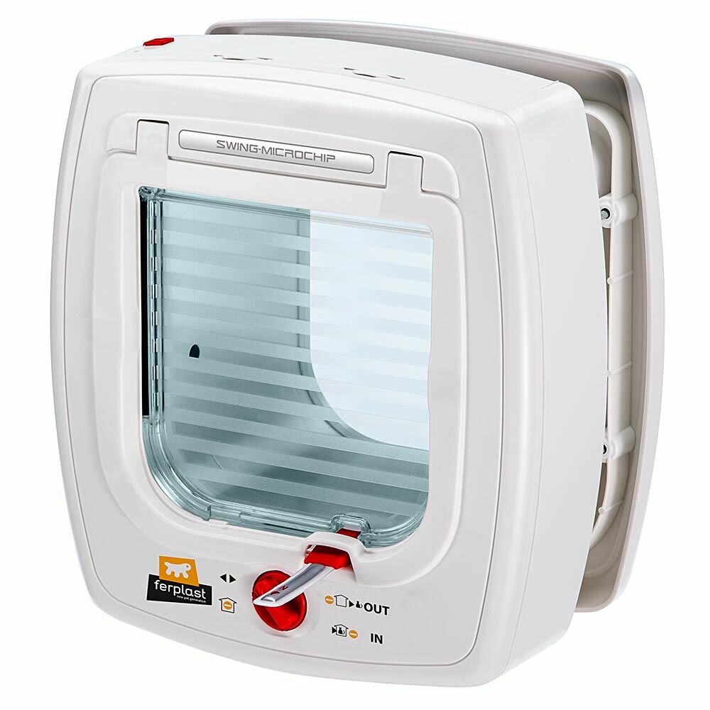 Дверца для животных Ferplast SWING MICROCHIP на улицу, система защиты от сквозняков, белая (с определителем микрочипа)