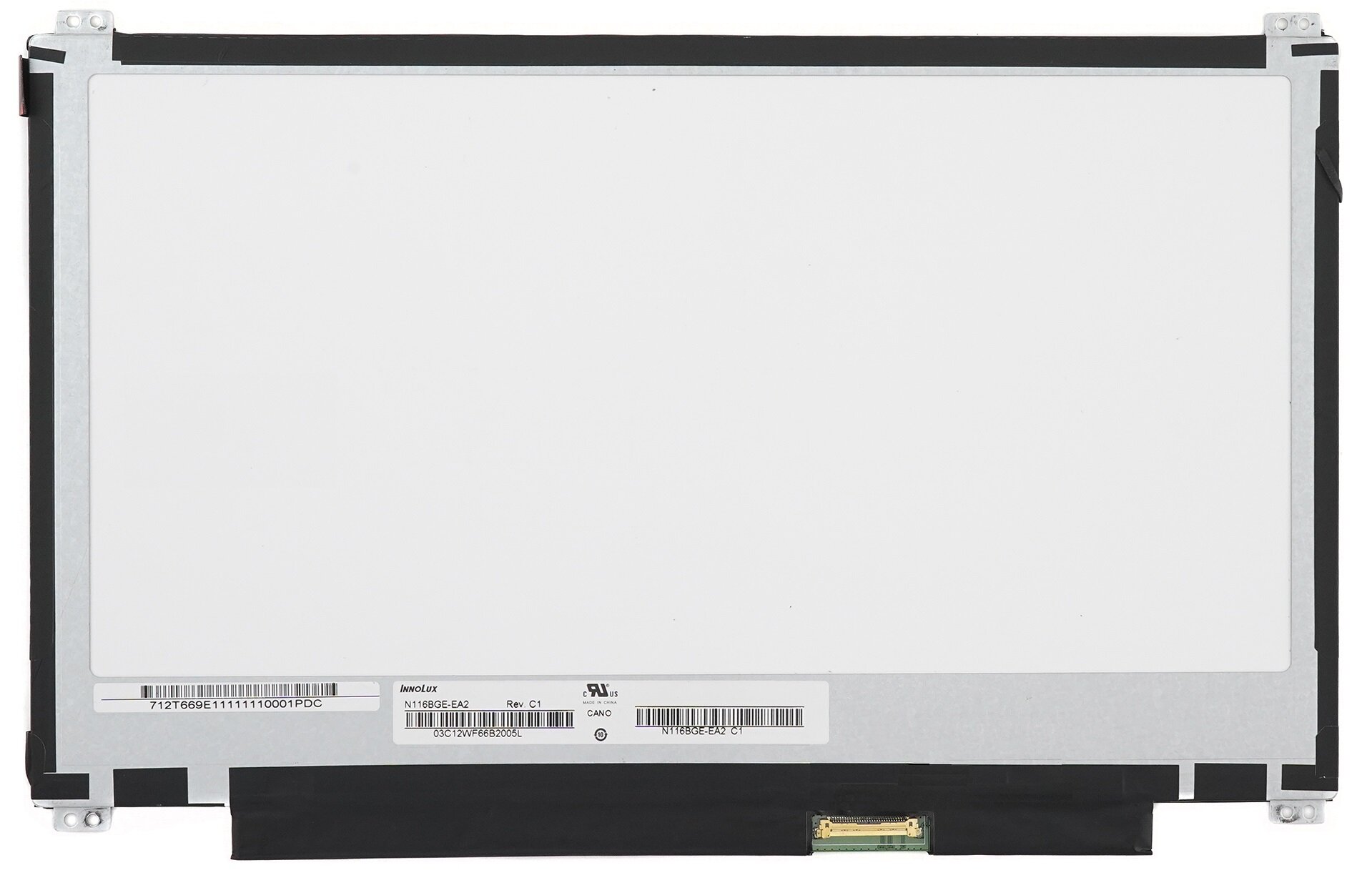 Матрица 11.6", 1366x768, LED, 30 pins EDP, SLIM, уши вверх/вниз, Матовая, P/N: N116BGE-E42, B116XTN01.0, N116BGE-E32