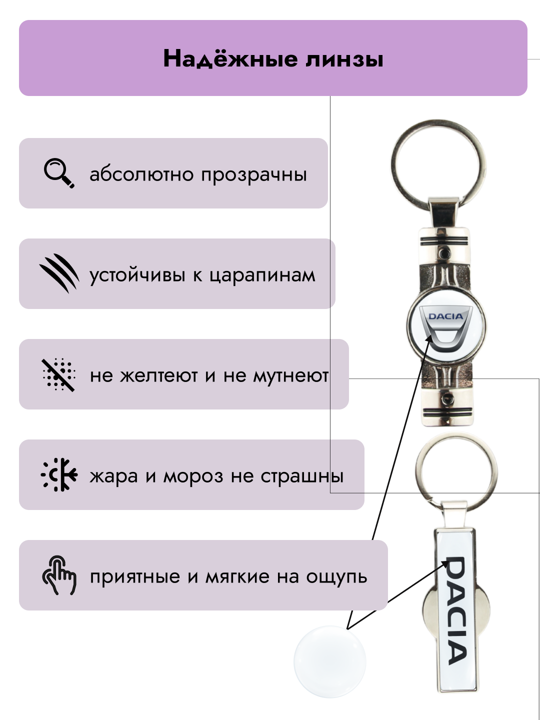 Брелок, белый — фото 1