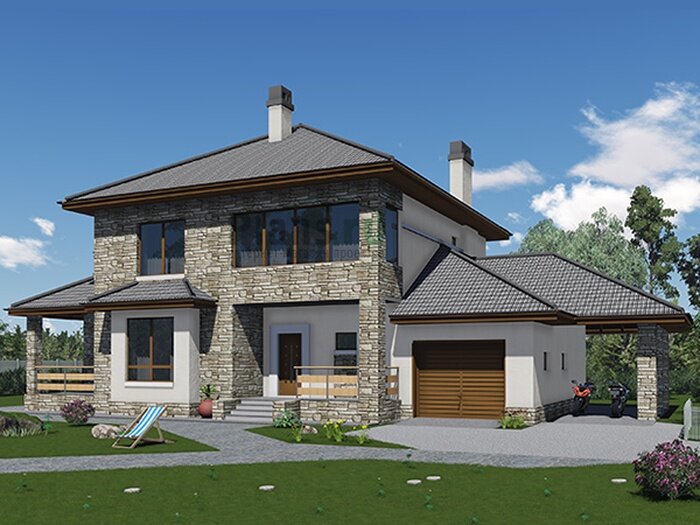 Проект дома Plans-40-80 (216 кв. м, поризованный кирпич)