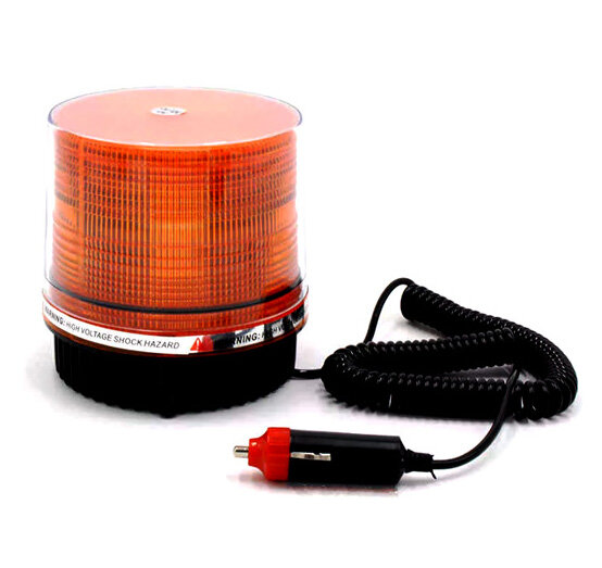 Маяк проблесковый светодиодный 51012Х оранжевый ("Стробоскоп", на магните, в прикур.) DC 12-24V