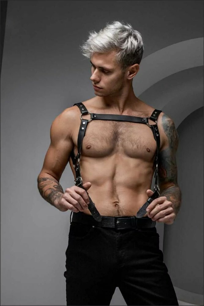 Портупея мужская Ra кожа черная M/L