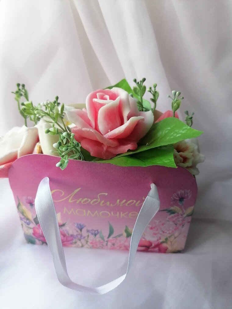 Букет из мыла в картонной сумочке от Master _Myila невянущий