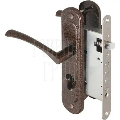 Корпус Ajax (Аякс) врезного замка с ручками на планке KIT А5-3155/3 W/B бронза