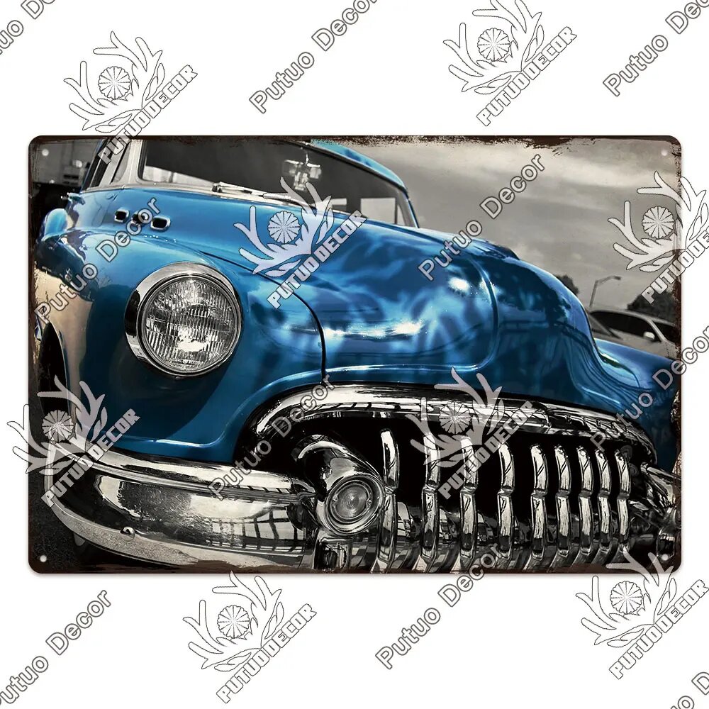Металлическая табличка Putuo Decor Классический автомобиль, TH9012