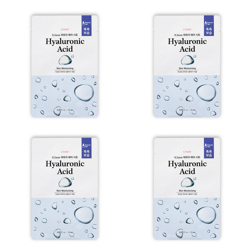 Тканевая маска для лица Etude с гиалуроновой кислотой, 20 мл, 4 шт