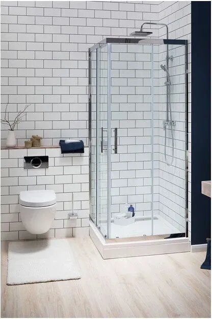 Душевой уголок Aquanet Delta NPE1142 100x100 профиль хром прозрачное стекло