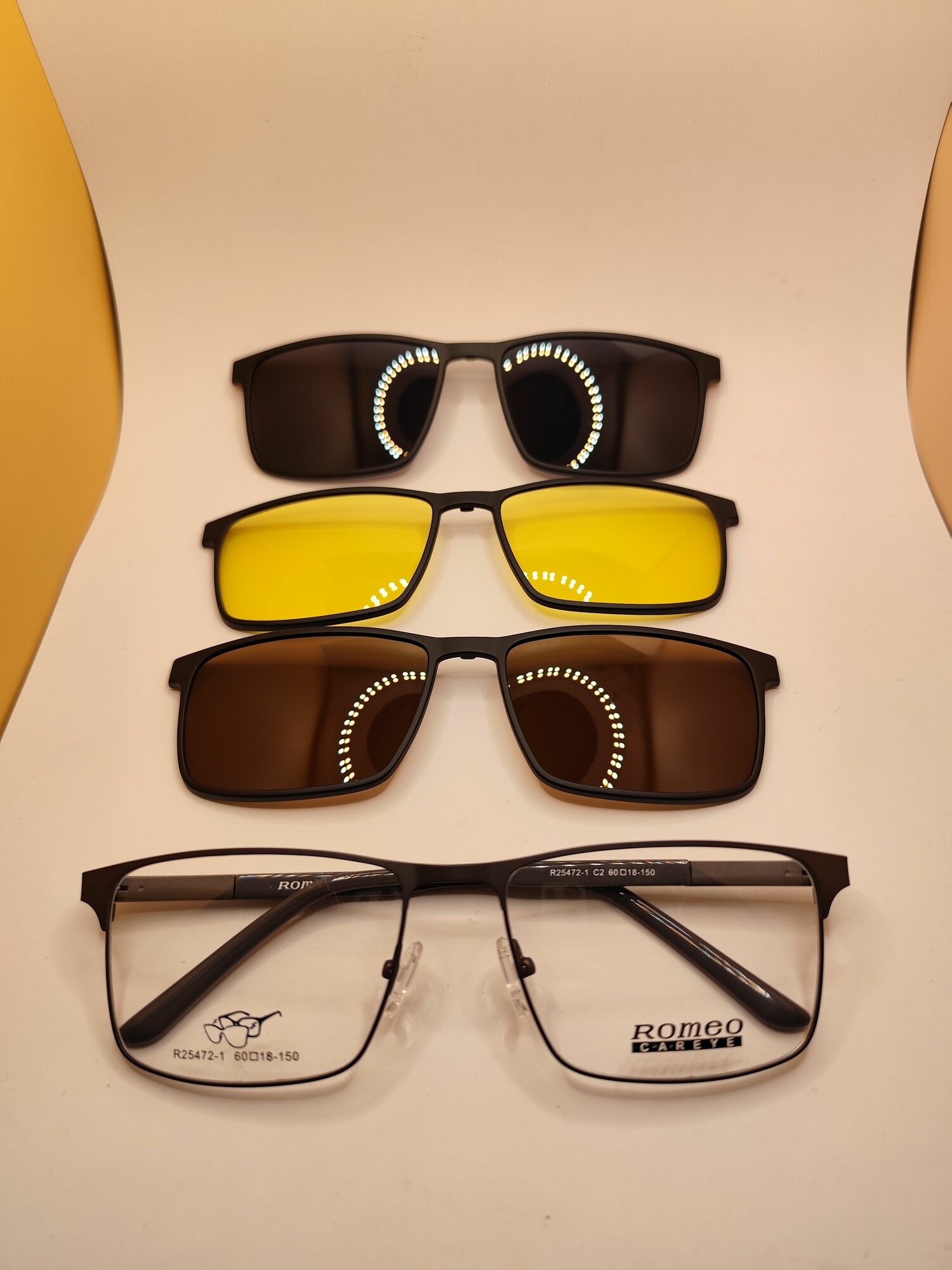 Оправа с насадками для очков мужская Romeo R25472-1с2