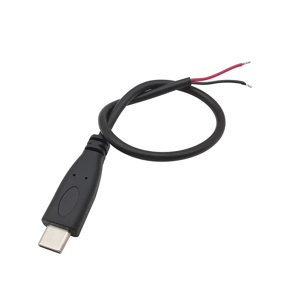 USB Type C кабель питания 2/4 pin 0.3/1/2 м 3Pcs, 0.3M, Type-C Male 2P