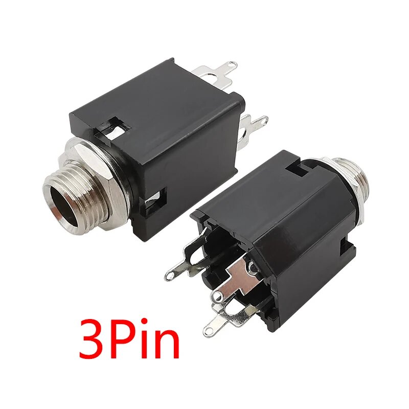 Аудио разъем 3Pin черный, 2шт
