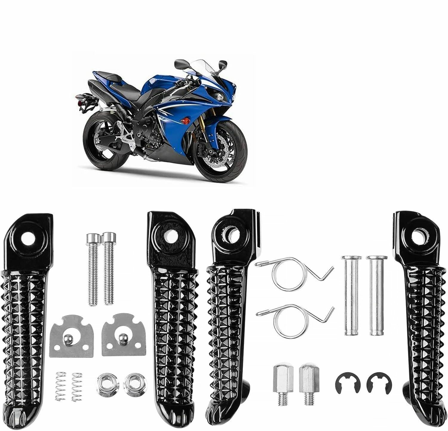 Подножки передние и задние для мотоцикла Yamaha R1/R6