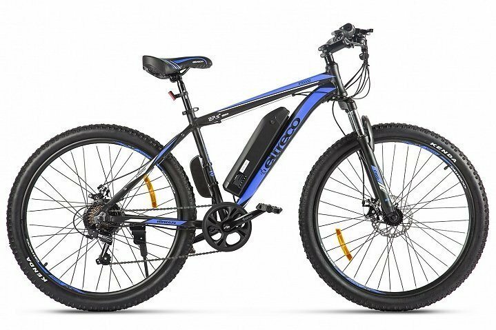 Велогибрид ELTRECO XT600d 2384, чёрно-синий, 350 Вт, 35 км/ч, 40км, АКБ 36V/7.8Ah, макс. 110кг, вес 21 кг, EL-XT600D-BKBL