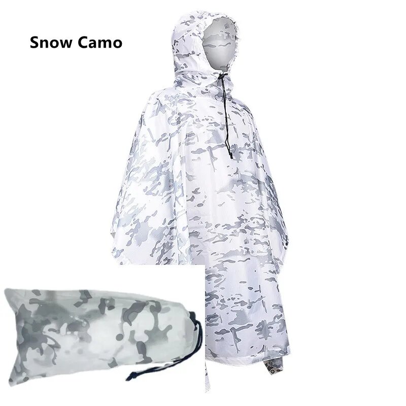 Камуфляжный полиэстеровый плащ KOTUDENAVY Snow Camo