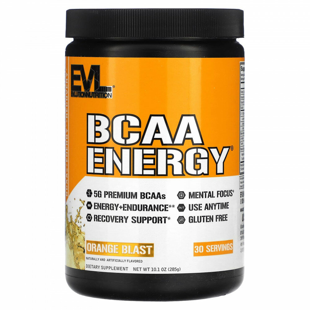 EVLution Nutrition, BCAA Energy®, со вкусом апельсина, 285 г (10,1 унции)