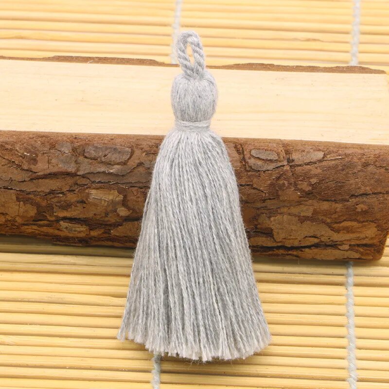 Кисточки хлопковые серые 10 шт. (Color: 09 Grey 10pcs)