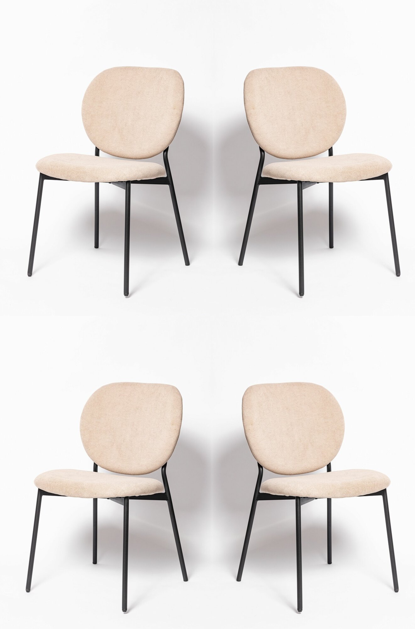 Ла Рум Стулья для кухни, 4 шт, комплект, DC - 2177, бежевый , букле