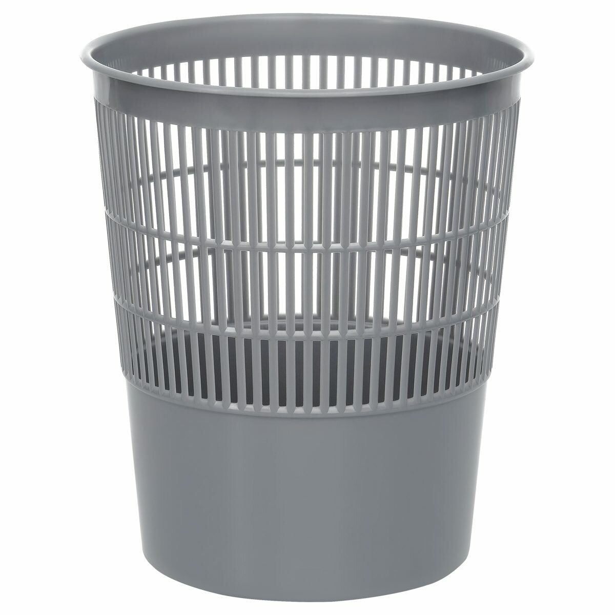 Корзина для бумаг 14л Стамм, круглая сетчатая, пластик, серая (КР52), 14шт.