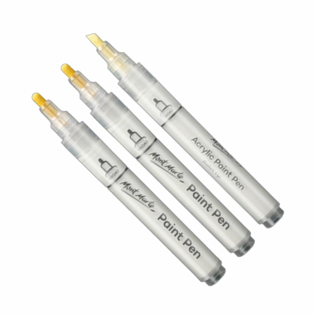 Маркер акриловый перманентный золото/серебро/белый