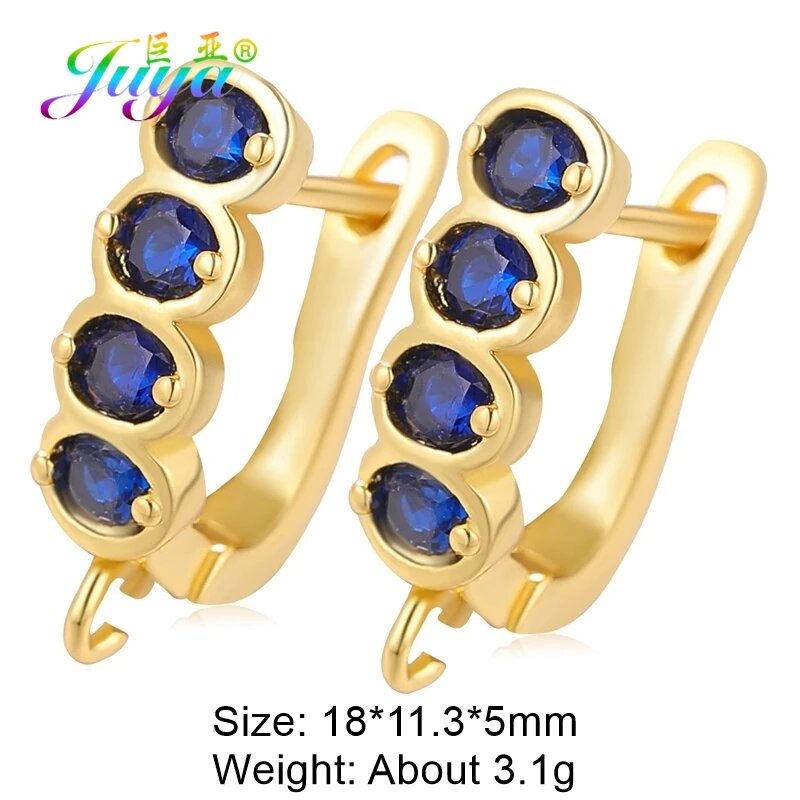 Серьги-крючки Juya, Gold, с цирконием, 18*11.3*5mm