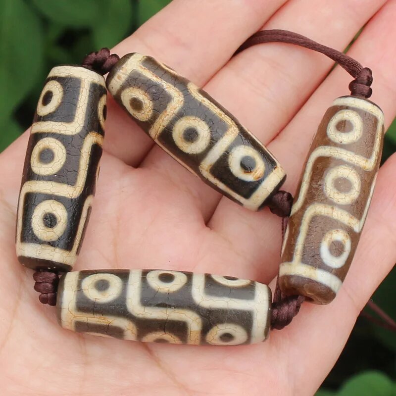Старые тибетские бусины из агата Дзи лаerf beads 9eyes