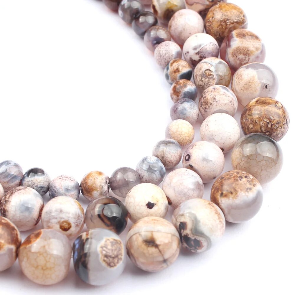 TANANTA Бусины из агата огненный дракон коричневый 6 8 10 мм 6mm approx 61pcs