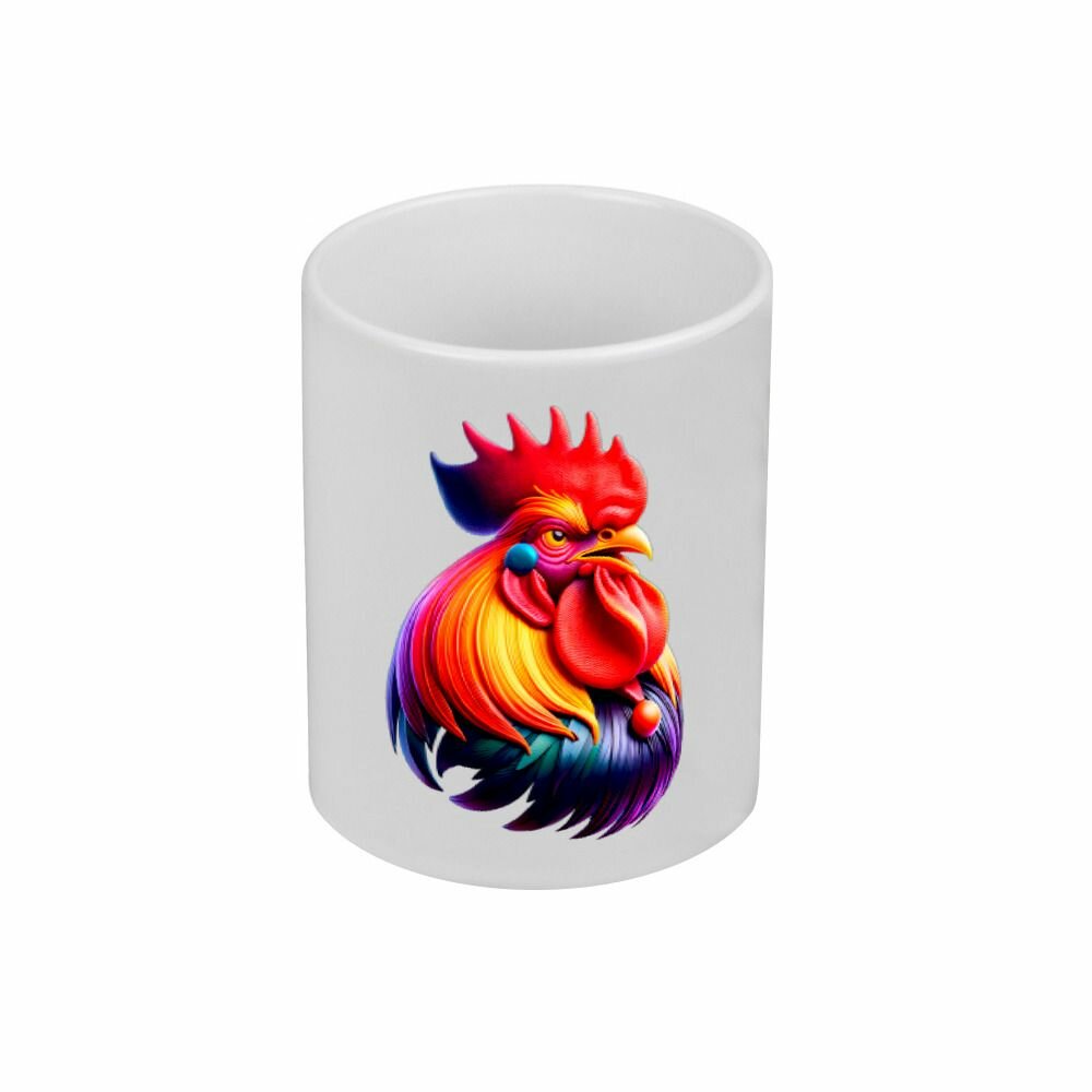 Кружка Грозный петух цвет белый