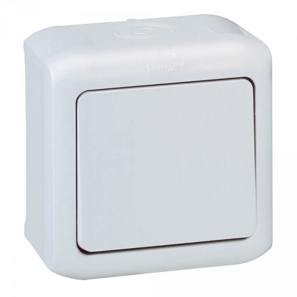 Legrand Quteo Серый Переключатель 1-клавишный IP44 10А