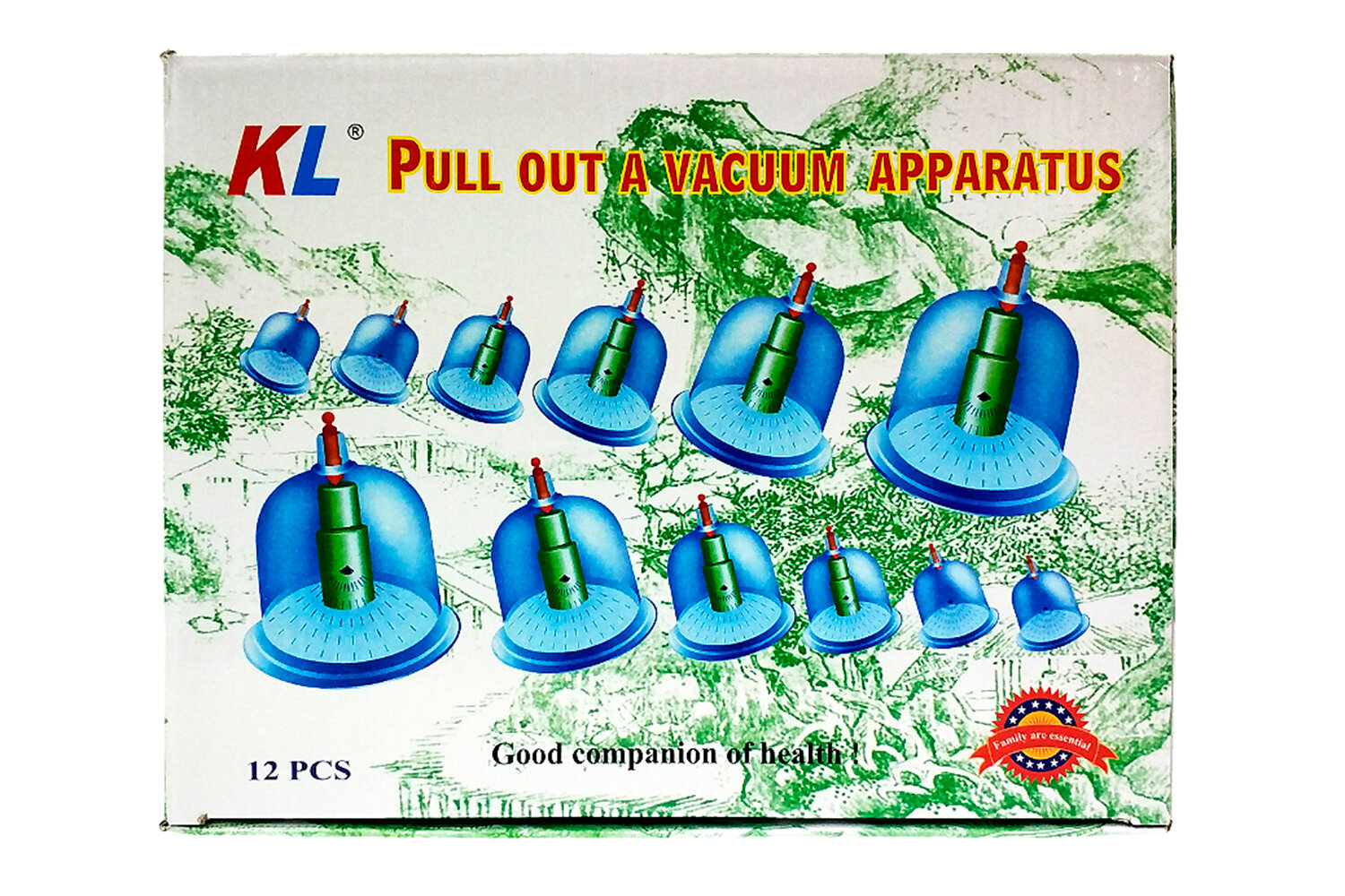 Вакуумные банки для массажа, набор 12 штук с насосом и шлангом-удлинителем
