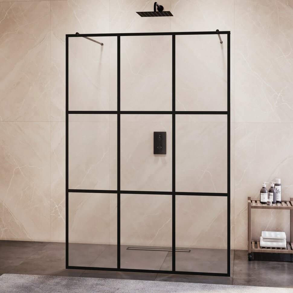 Душевая перегородка RGW "Walk In", с рисунком, закаленное стекло, 200х100 см