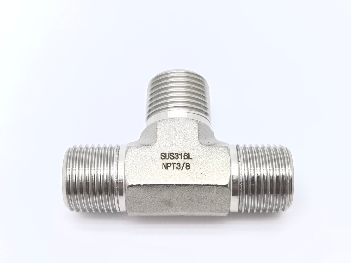 Тройник с наружной конической резьбой, NPT 3/8" (YM-T-ET-38)