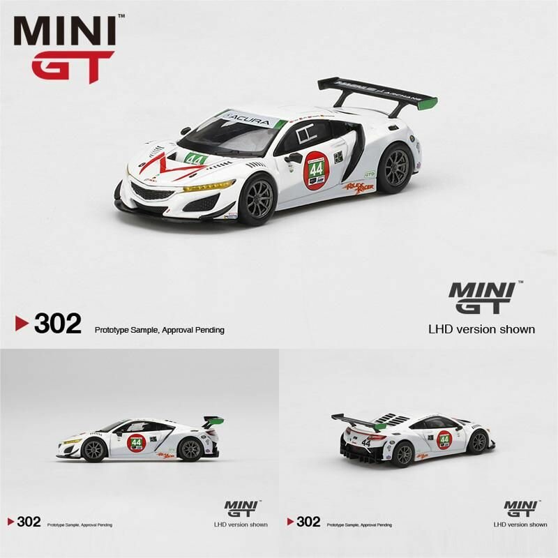 Машинка minigt 1/64 302 Honda Acura NSX GT3 EVO #44 Magnus Racing 2021 IMSA Daytona 24 Hrs Die-cast alloy car model gifts