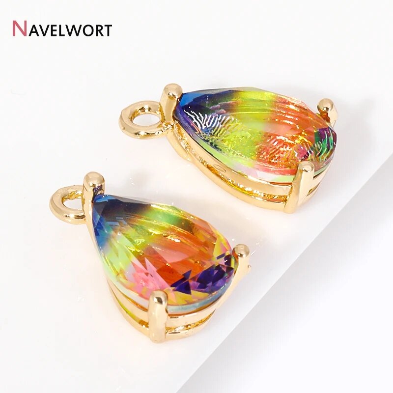 Хрустальные золотые подвески NAVELWORT для сережек 6 pieces, 18K gold plated