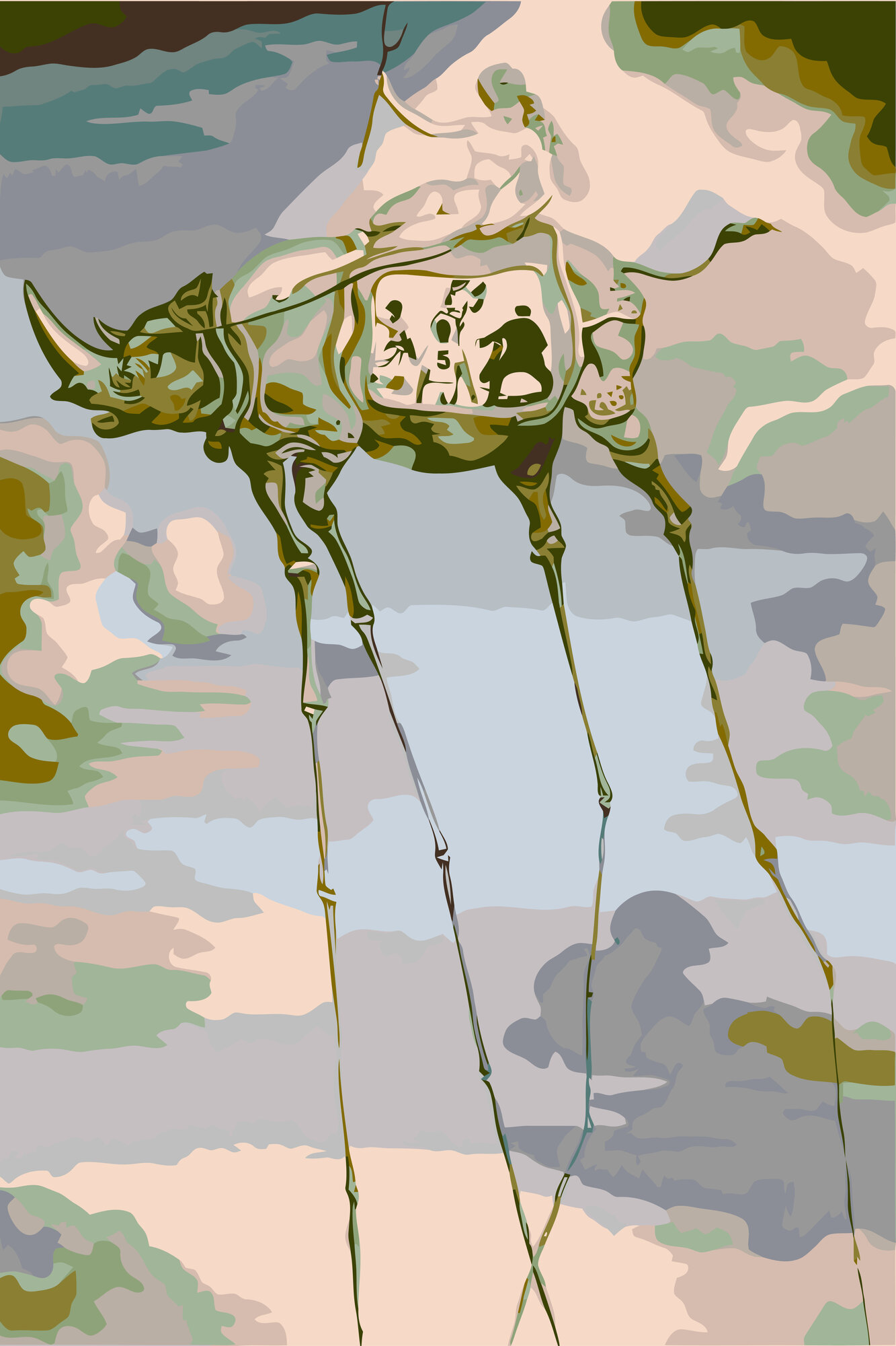 Картина по номерам W-624 "Репродукция картины - Слоны. Сальвадор Дали" 40x60